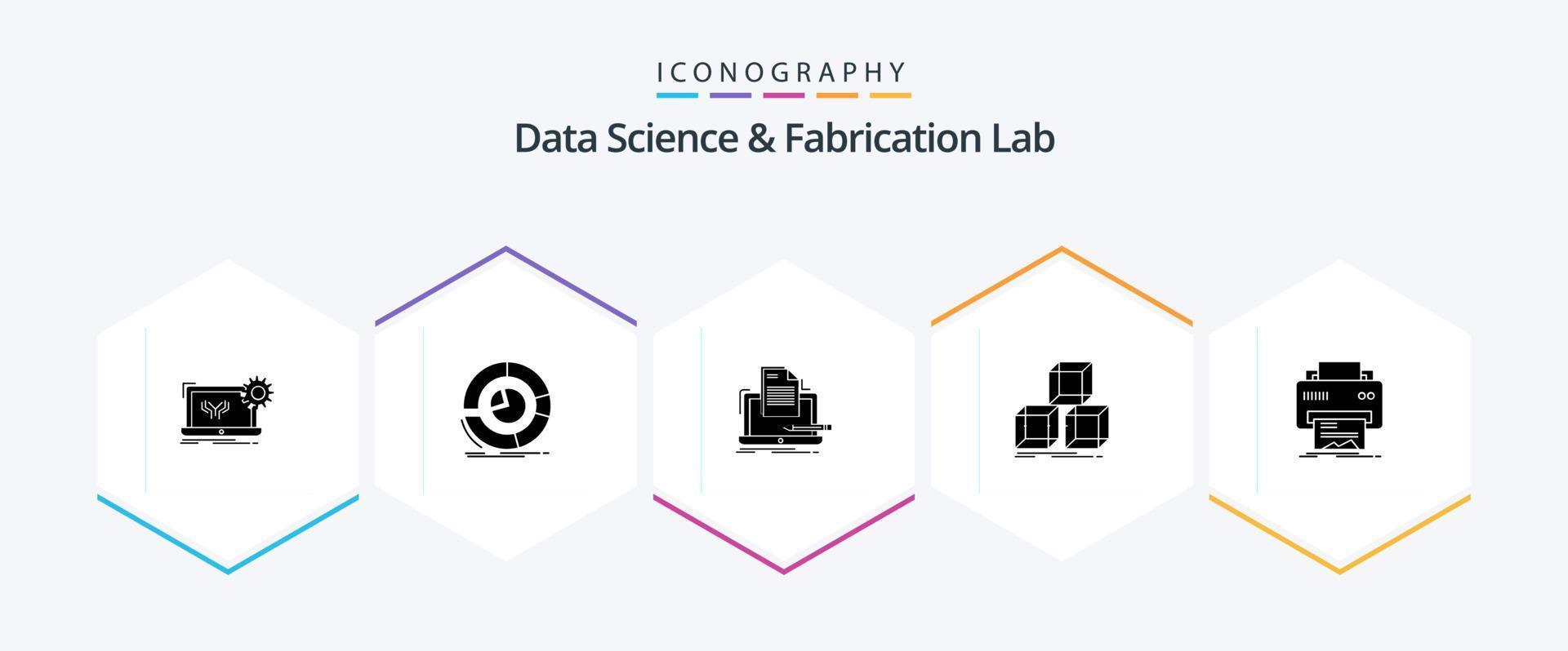 Data Science And Fabrication Lab 25 Glyph icon pack including stackd ...