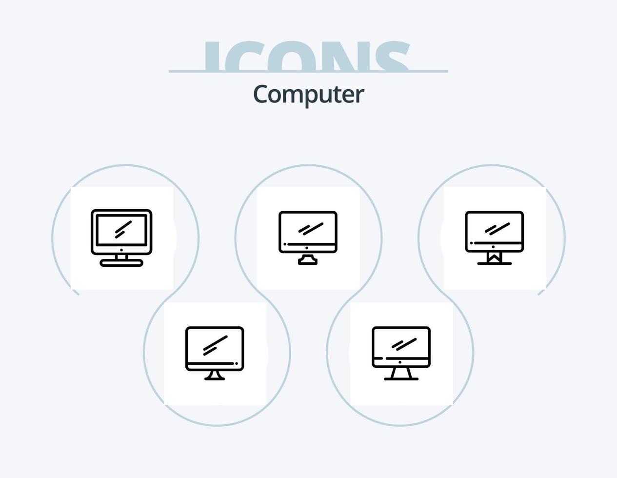 Computer Line Icon Pack 5 Icon Design. . imac. 18330820 Vector Art at ...