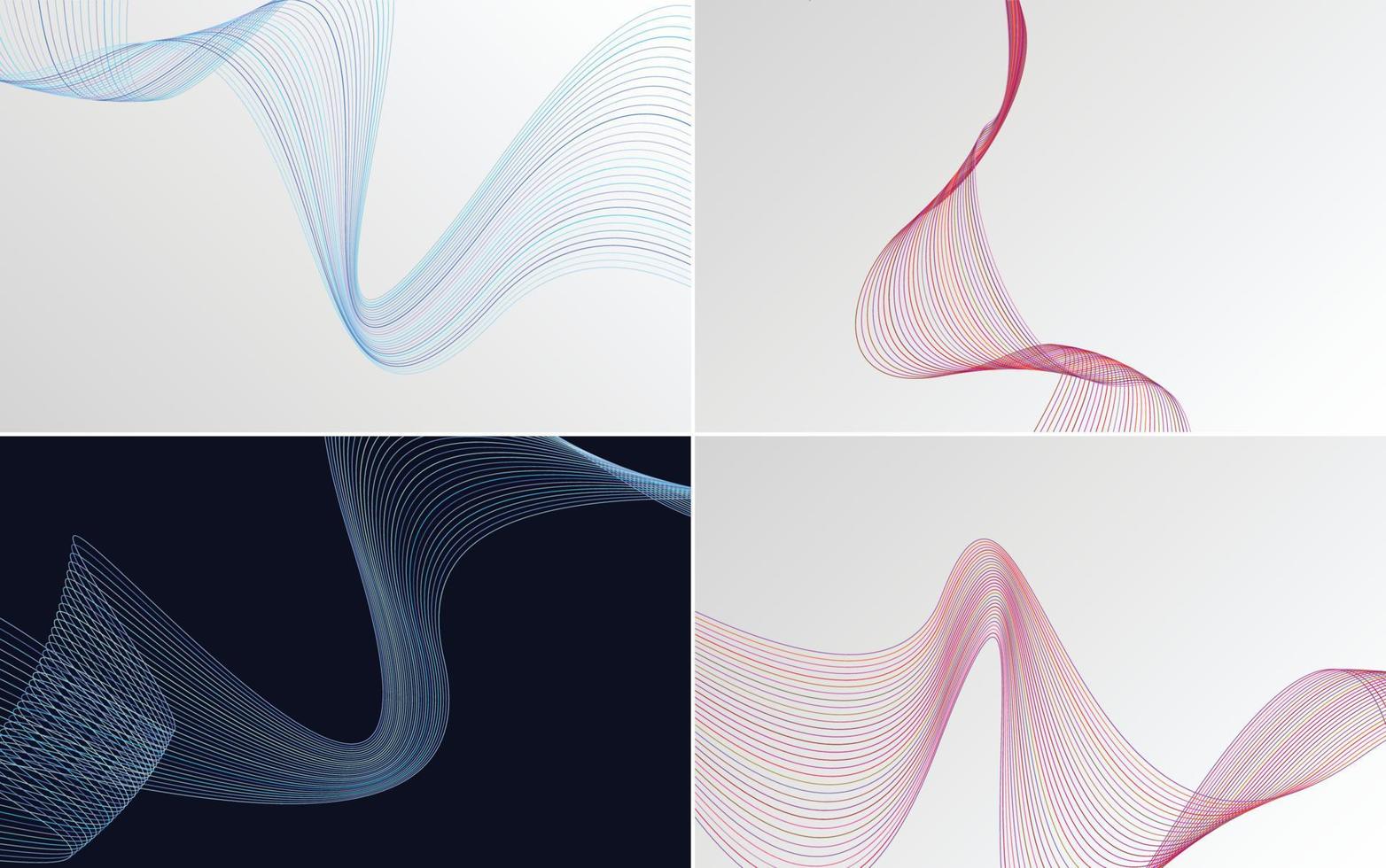 Collection of geometric minimal lines pattern set 18345708 Vector Art ...