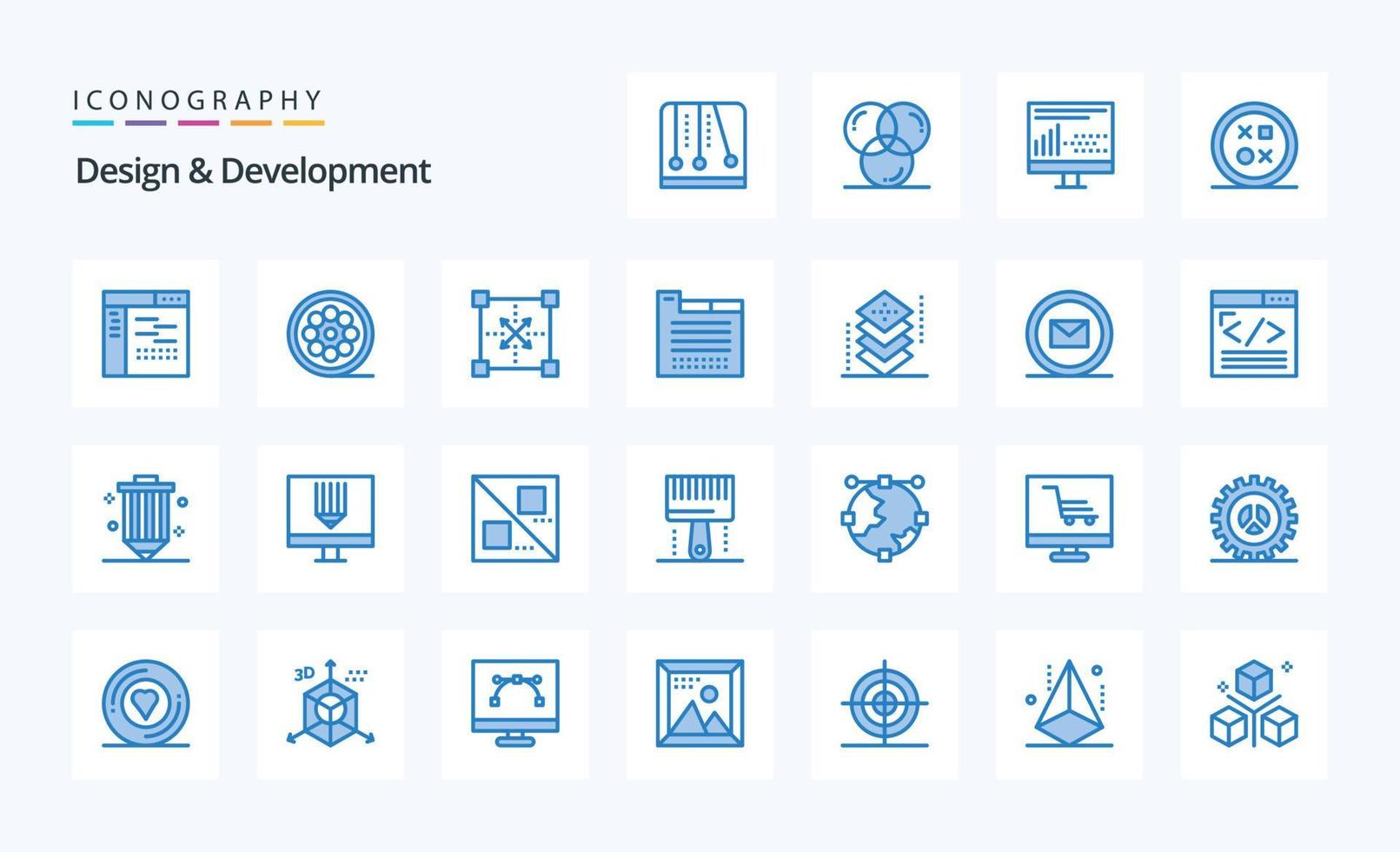 25 Design Development Blue icon pack 18381636 Vector Art at Vecteezy