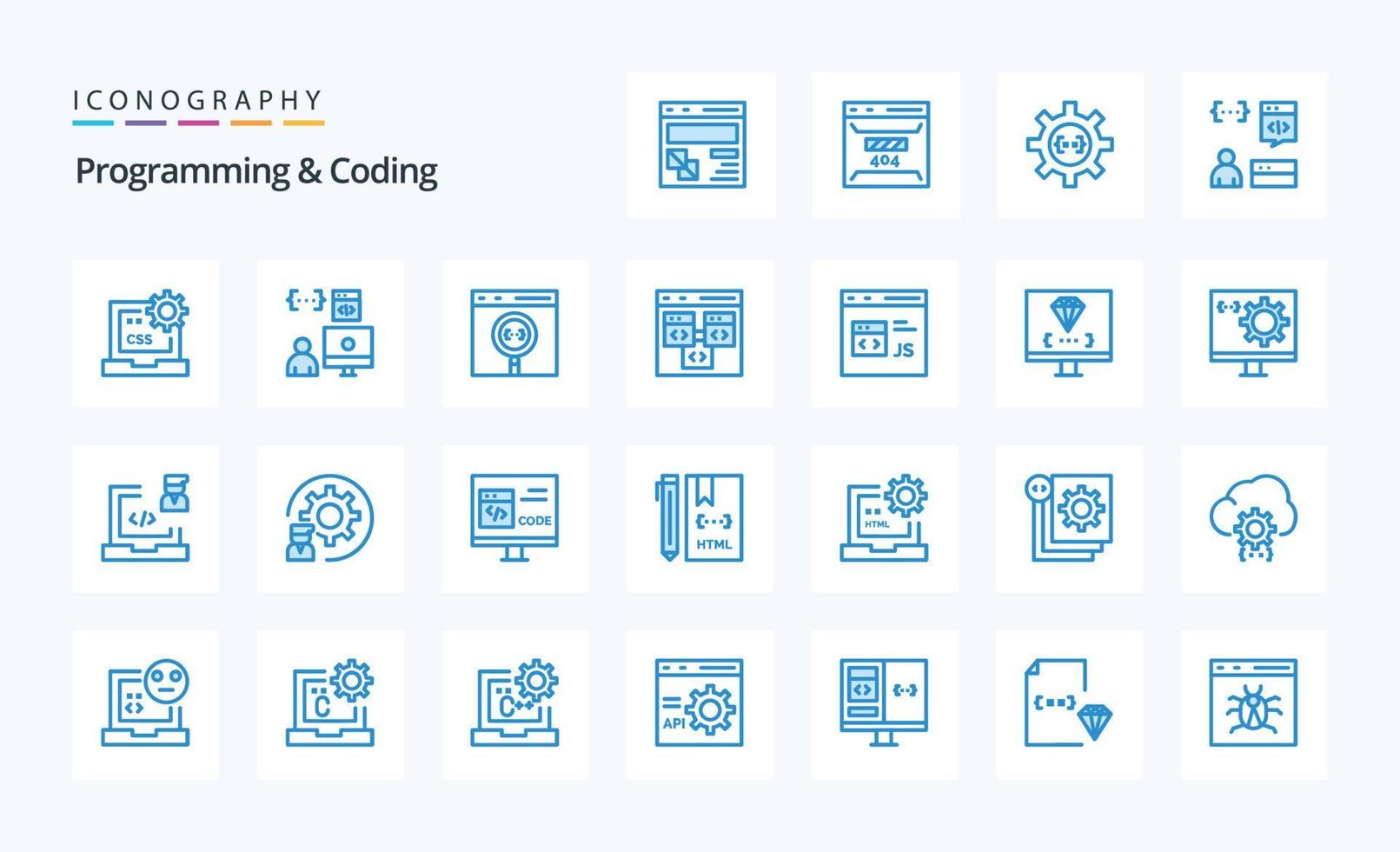 25 Programming And Coding Blue icon pack 18385568 Vector Art at Vecteezy