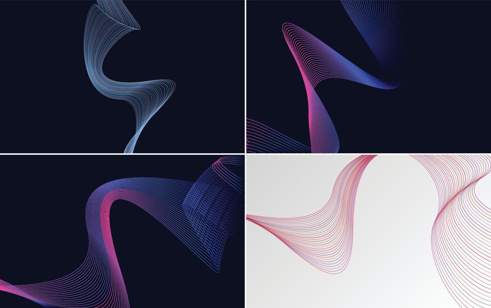 Collection of geometric minimal lines pattern set 18408937 Vector Art ...