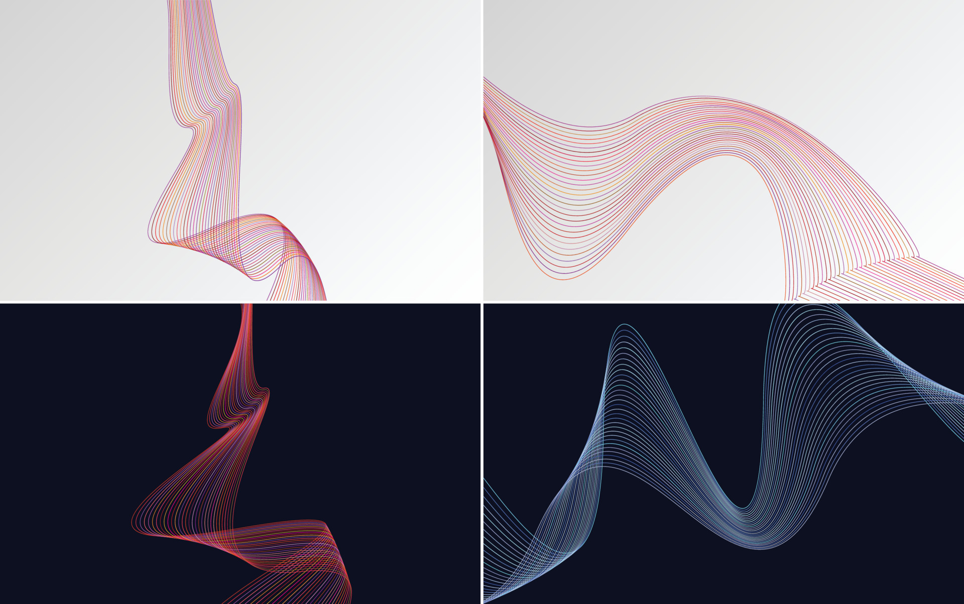 Collection of geometric minimal lines pattern set 18425301 Vector Art ...