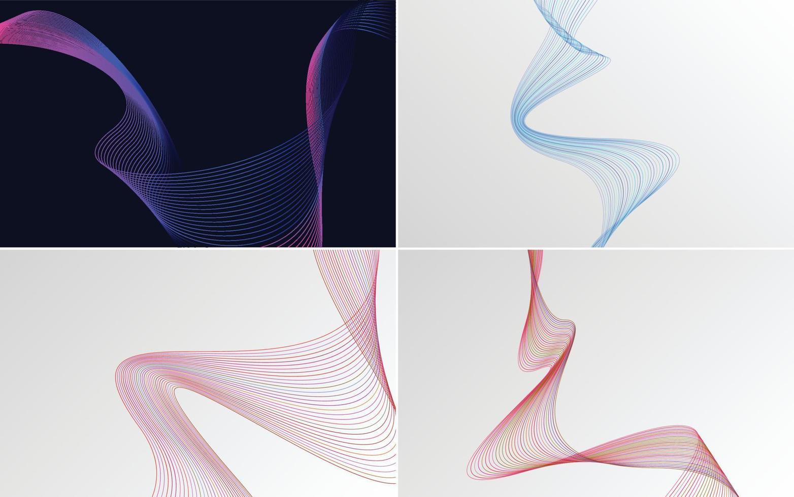 Collection of geometric minimal lines pattern set 18432693 Vector Art ...