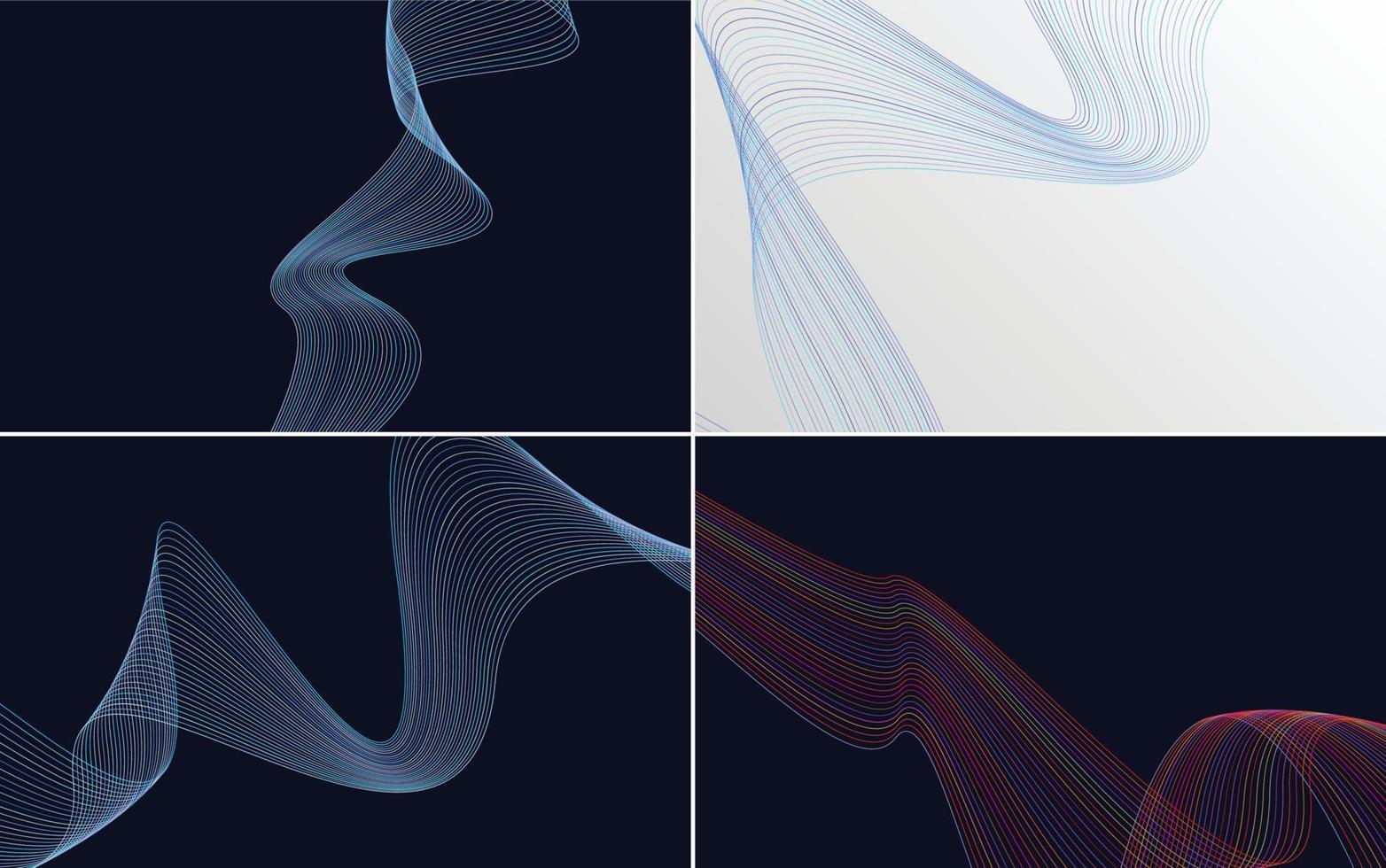 Collection of geometric minimal lines pattern set 18435211 Vector Art ...