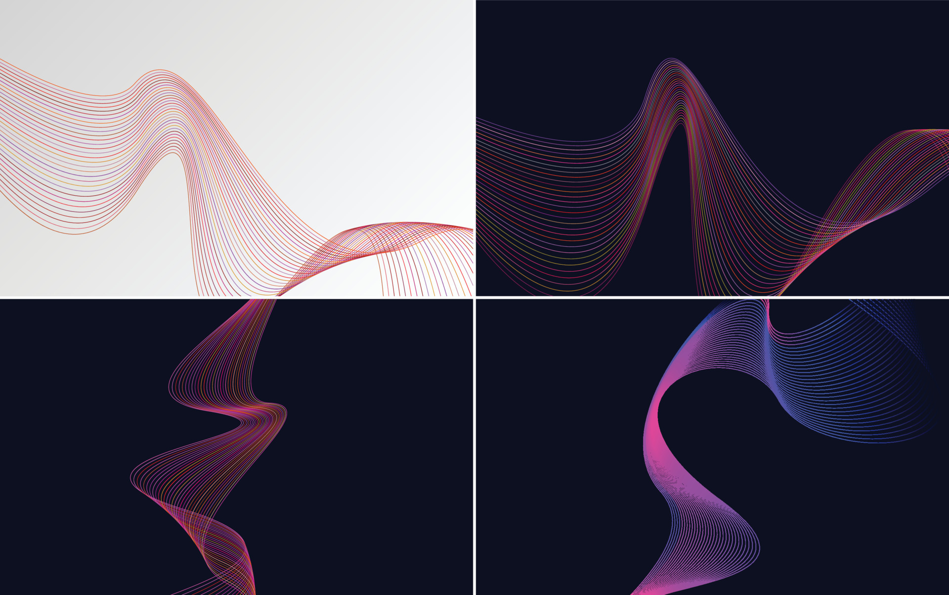 Set Of 4 Geometric Wave Pattern Background Abstract Waving Line 18438175 Vector Art At Vecteezy