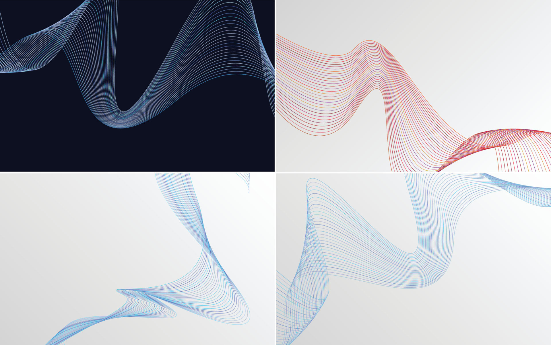 Collection of geometric minimal lines pattern set 18475547 Vector Art ...