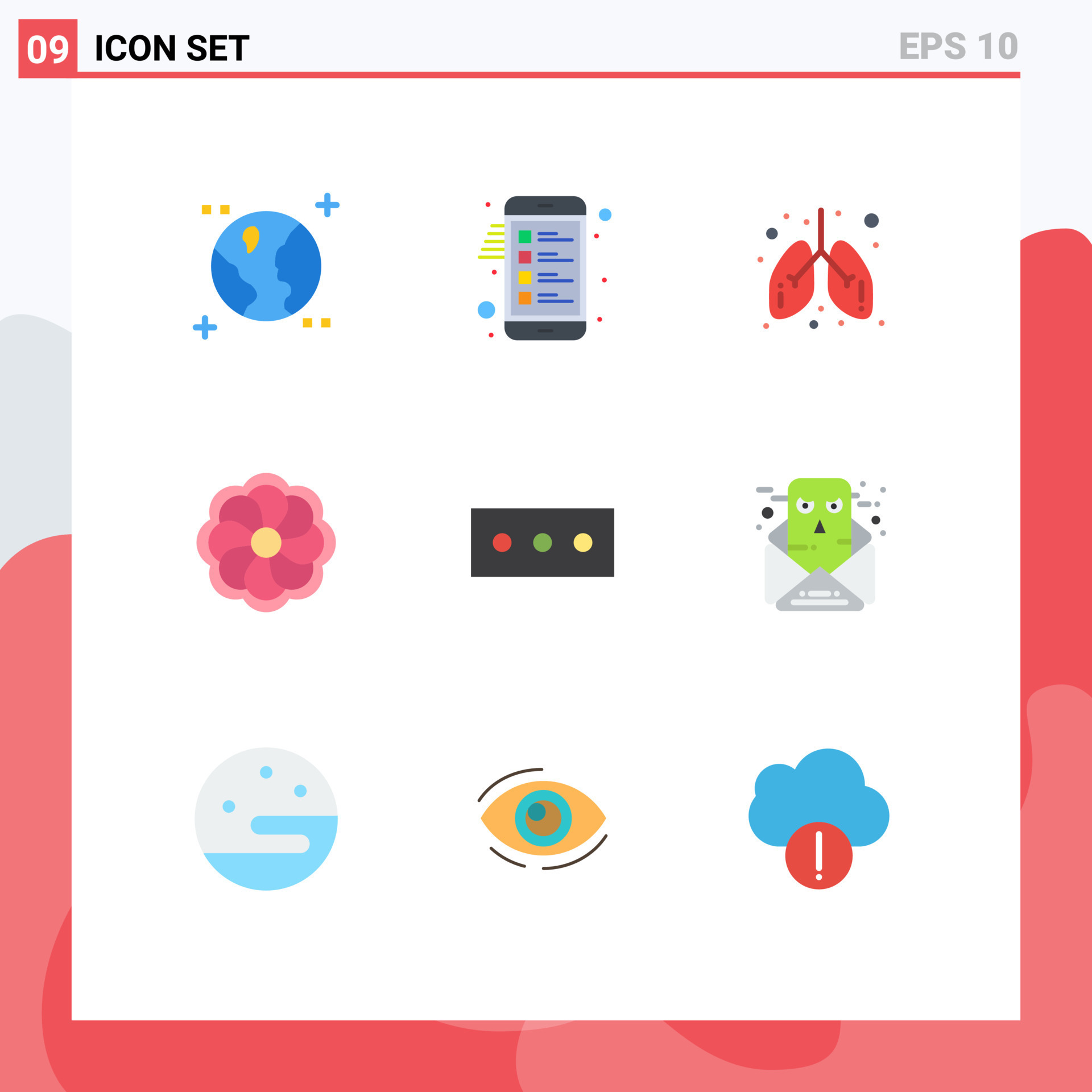 9 Thematic Vector Flat Colors And Editable Symbols Of Communication