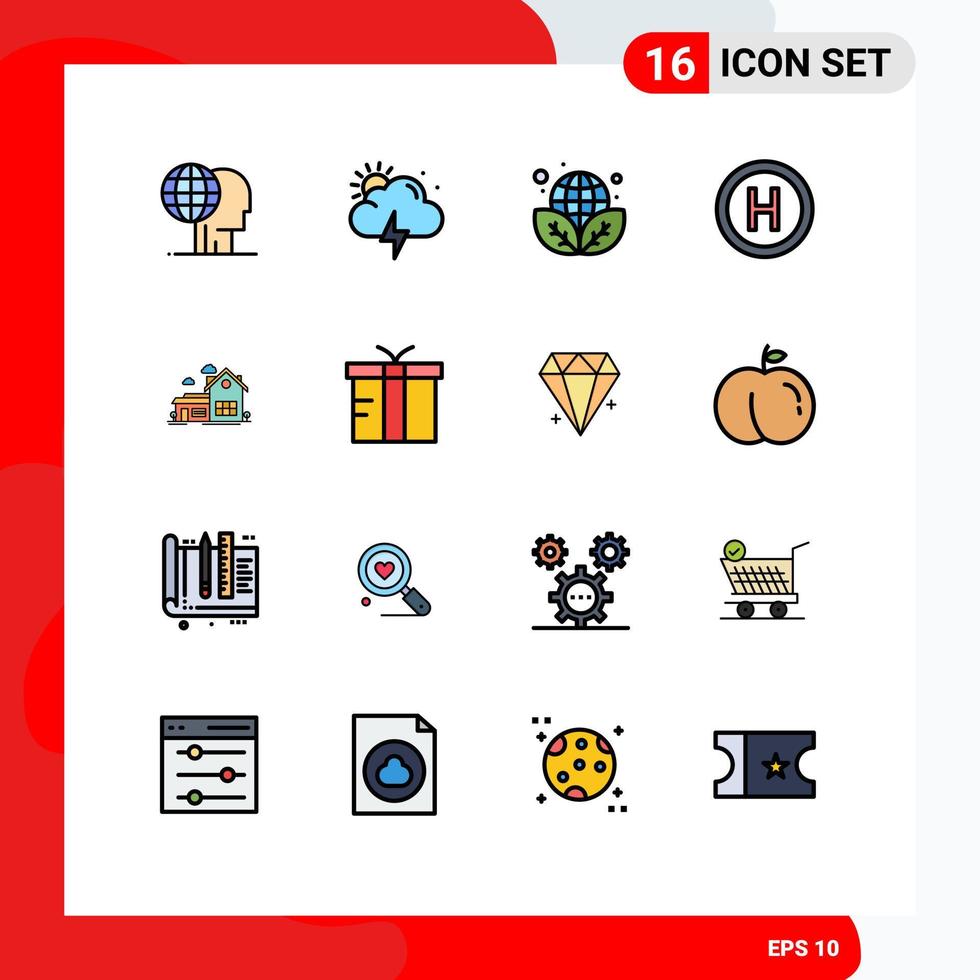 Editable Vector Line Pack of 16 Simple Flat Color Filled Lines of space ...