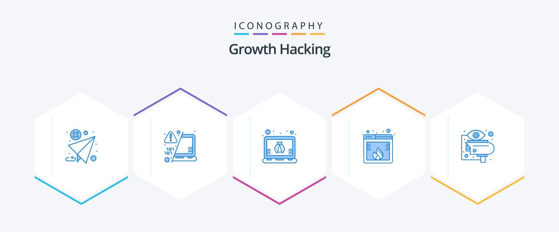 Hacking 25 Blue icon pack including security. loss. warn. hacking. data 18499889 Vector Art at ...