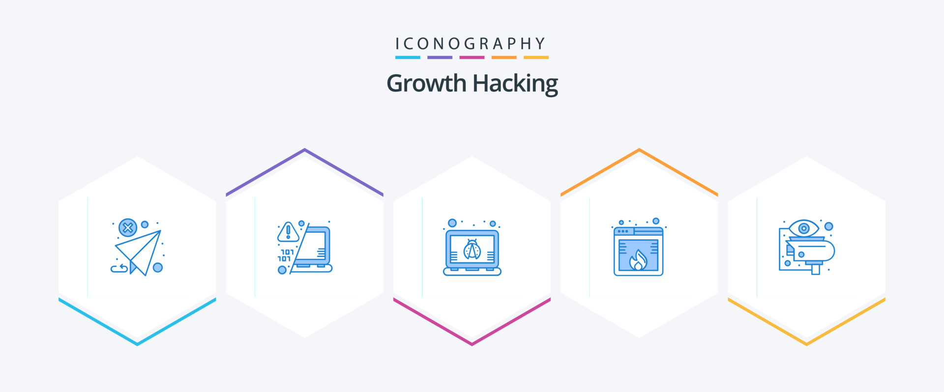 Hacking 25 Blue Icon Pack Including Security Loss Warn Hacking Data 18499889 Vector Art At