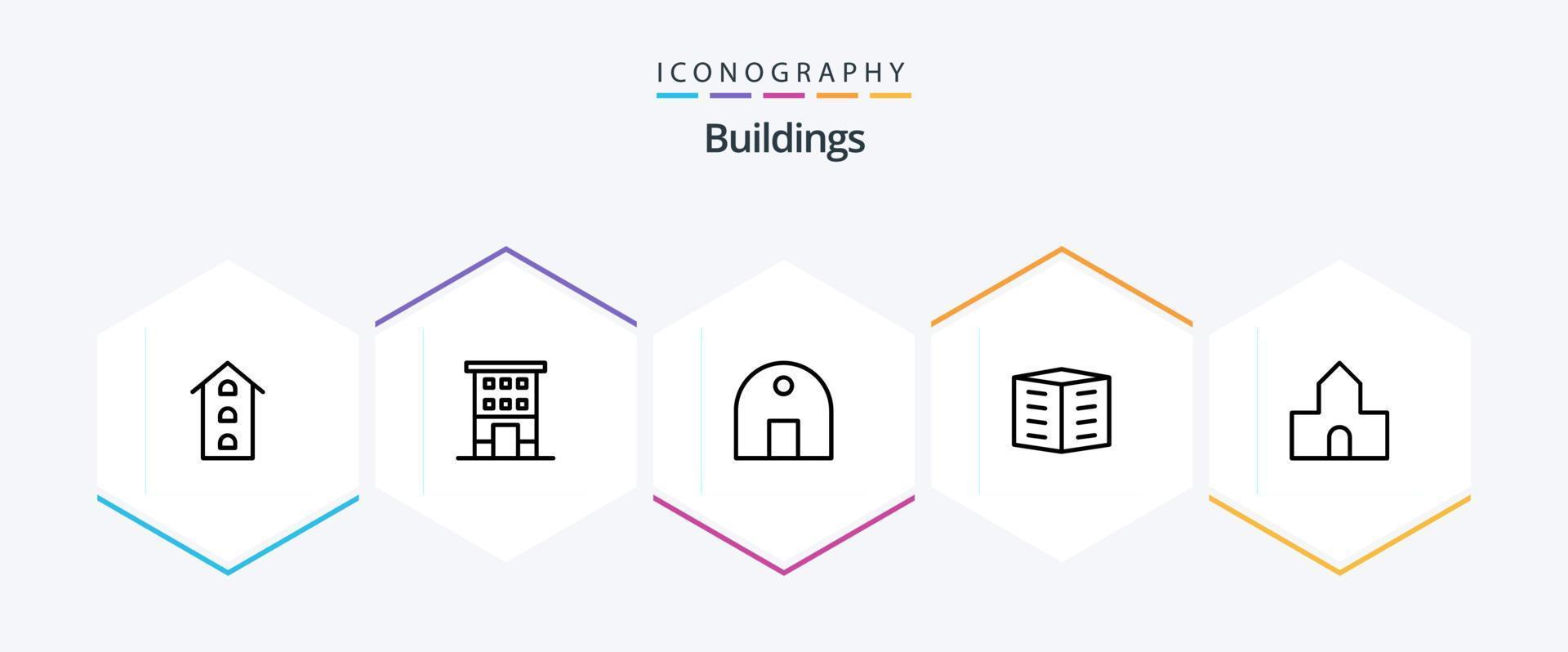 Buildings 25 Line icon pack including city building. apartments. shop ...