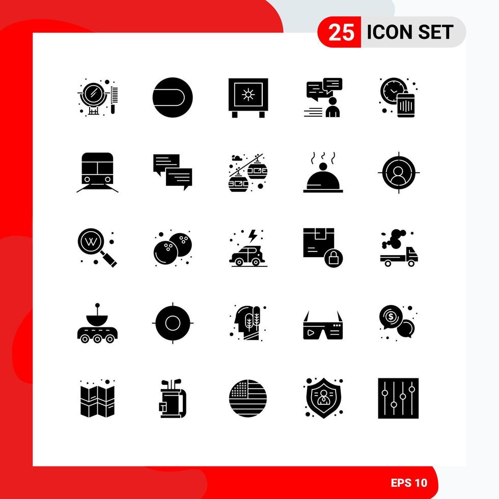 Stock Vector Icon Pack of 25 Line Signs and Symbols for management man ...