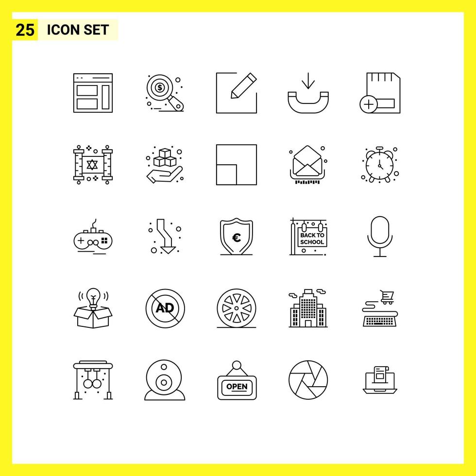 Set Of 25 Vector Lines On Grid For Computers Add Tax Monitoring Phone