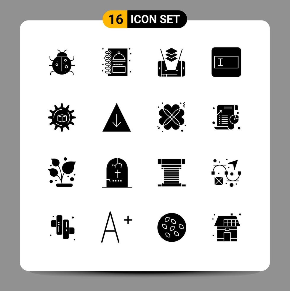 Universal Icon Symbols Group of 16 Modern Solid Glyphs of slustion ...