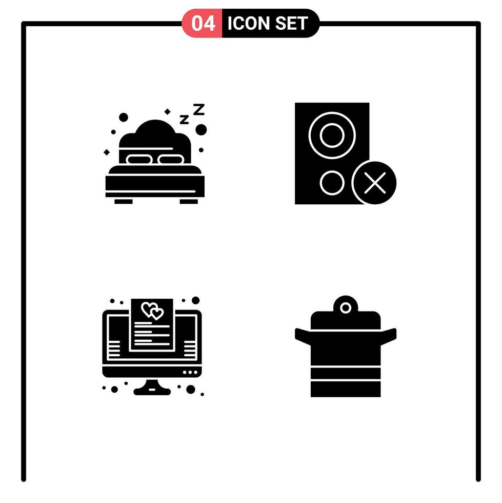 conjunto moderno de 4 pictogramas de glifos sólidos de hardware de ... conjunto moderno de 4 pictogramas de glifos sólidos de hardware de ...