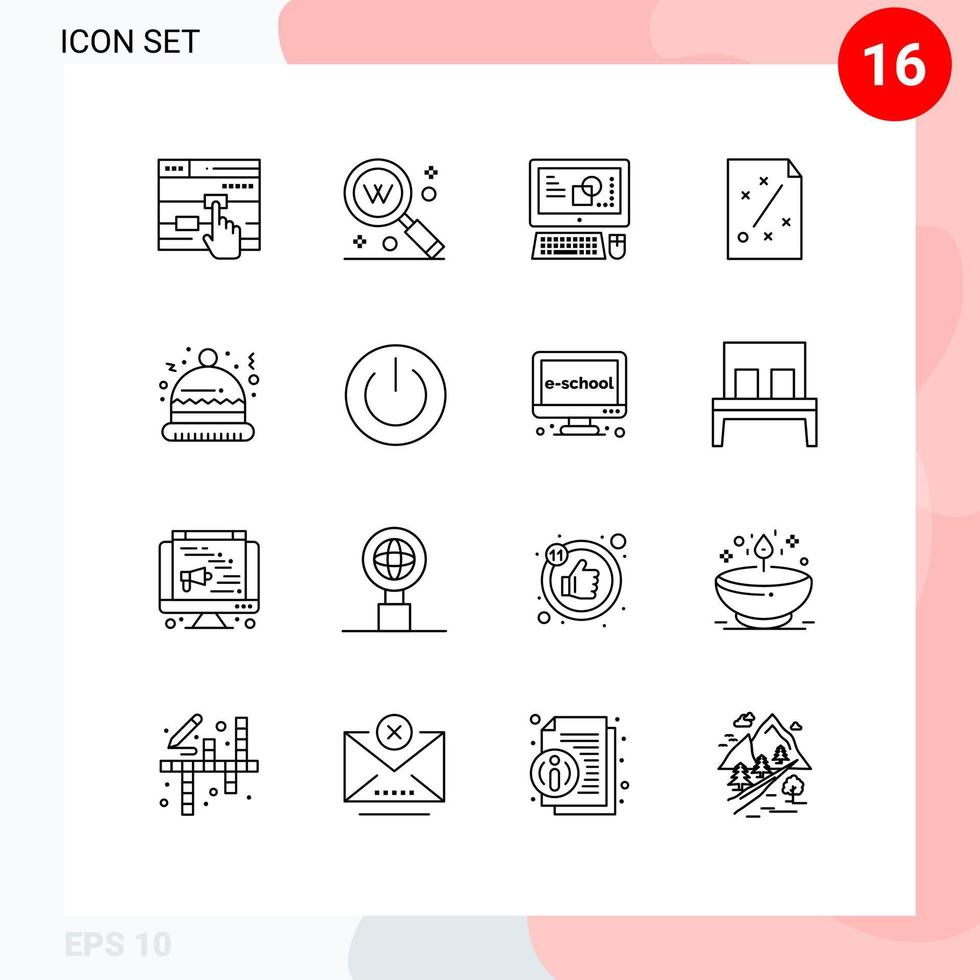 User Interface Pack Of 16 Basic Outlines Of Strategy Plan Text Ideas Process Editable Vector