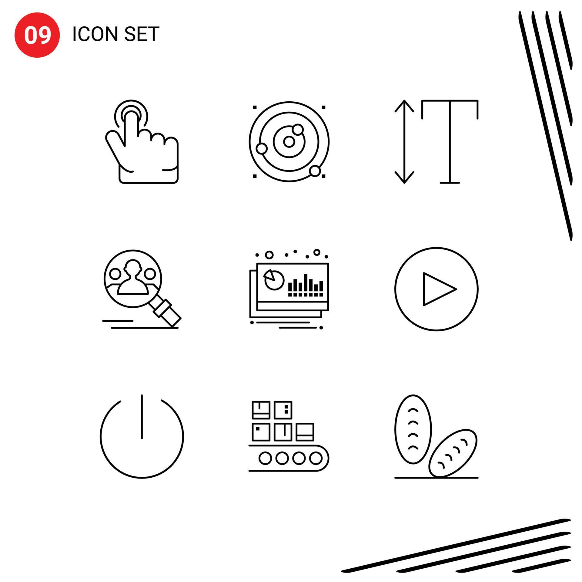 Stock Vector Icon Pack of 9 Line Signs and Symbols for financial ...