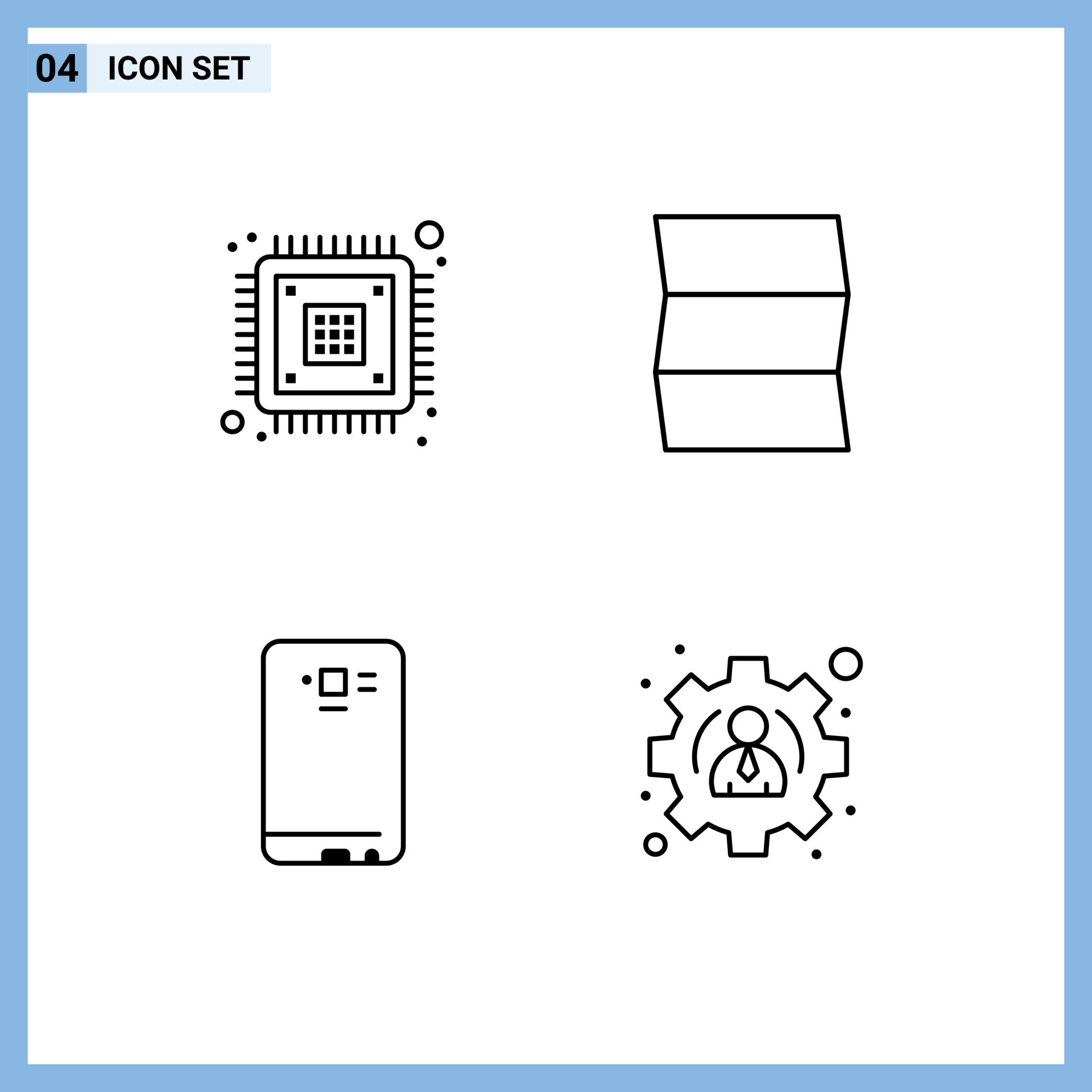 4 Creative Icons Modern Signs and Symbols of chip smart phone ...