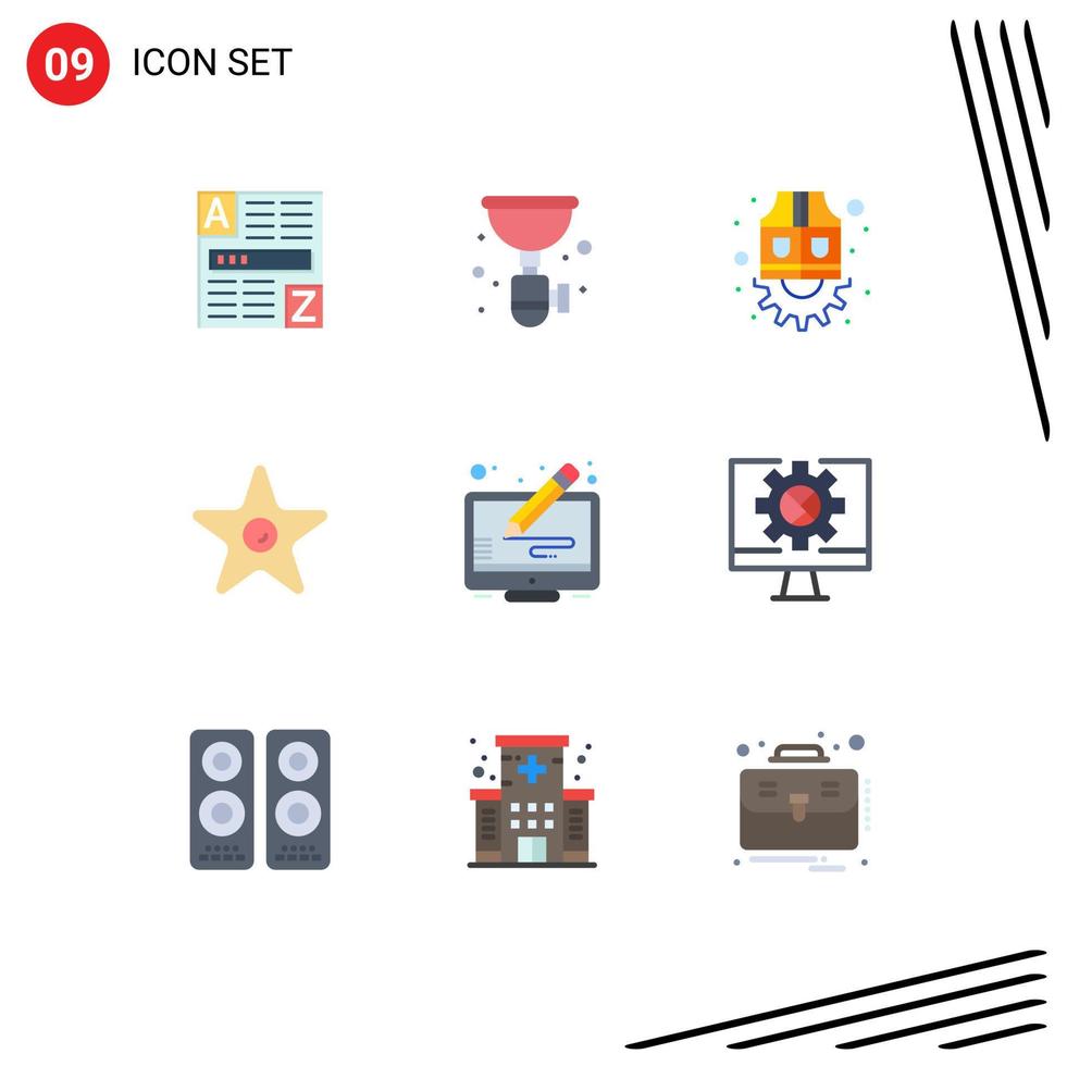 User Interface Pack of 9 Basic Flat Colors of copy studio siphon movie ...