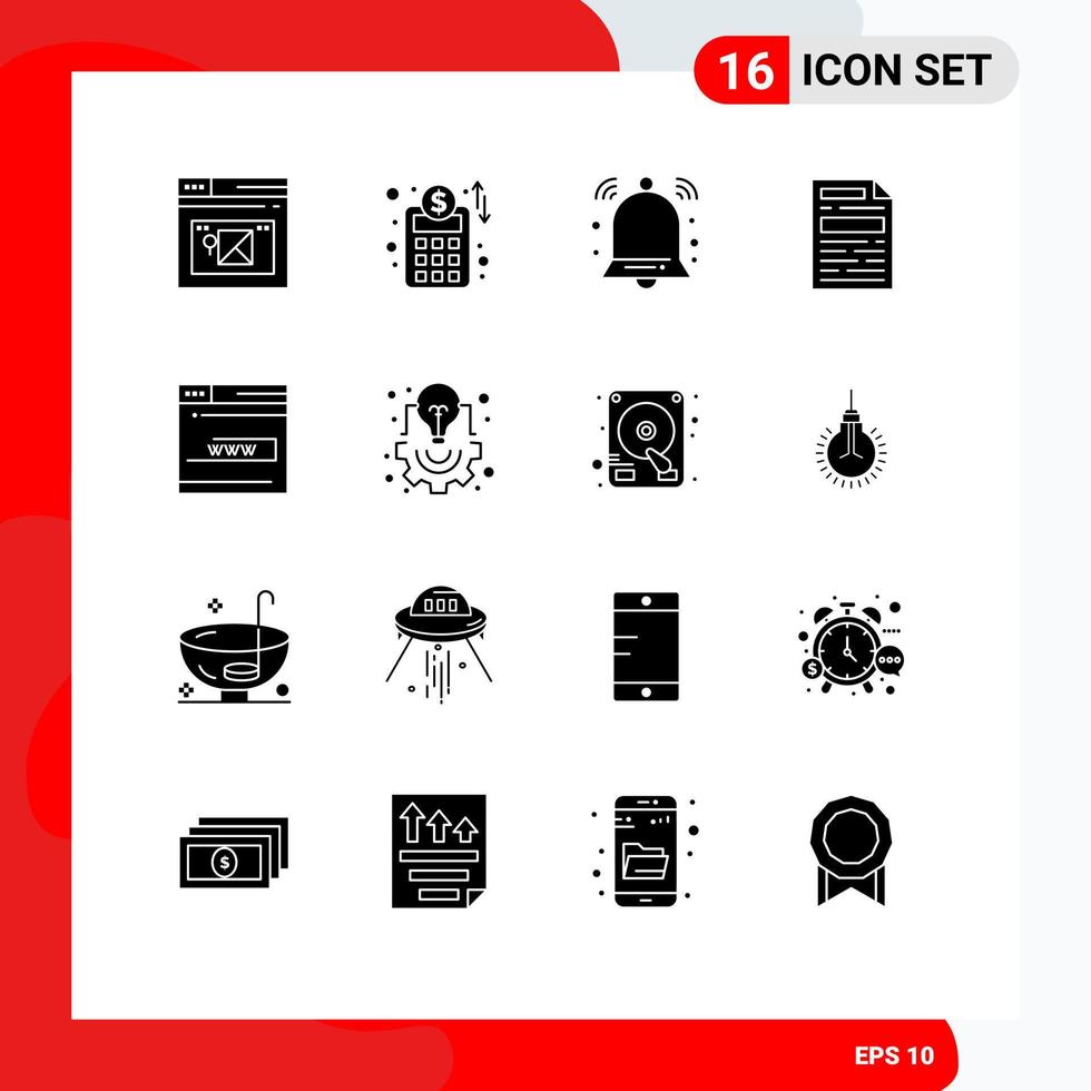 paquete de iconos de vector de stock de 16 signos y símbolos de línea ...