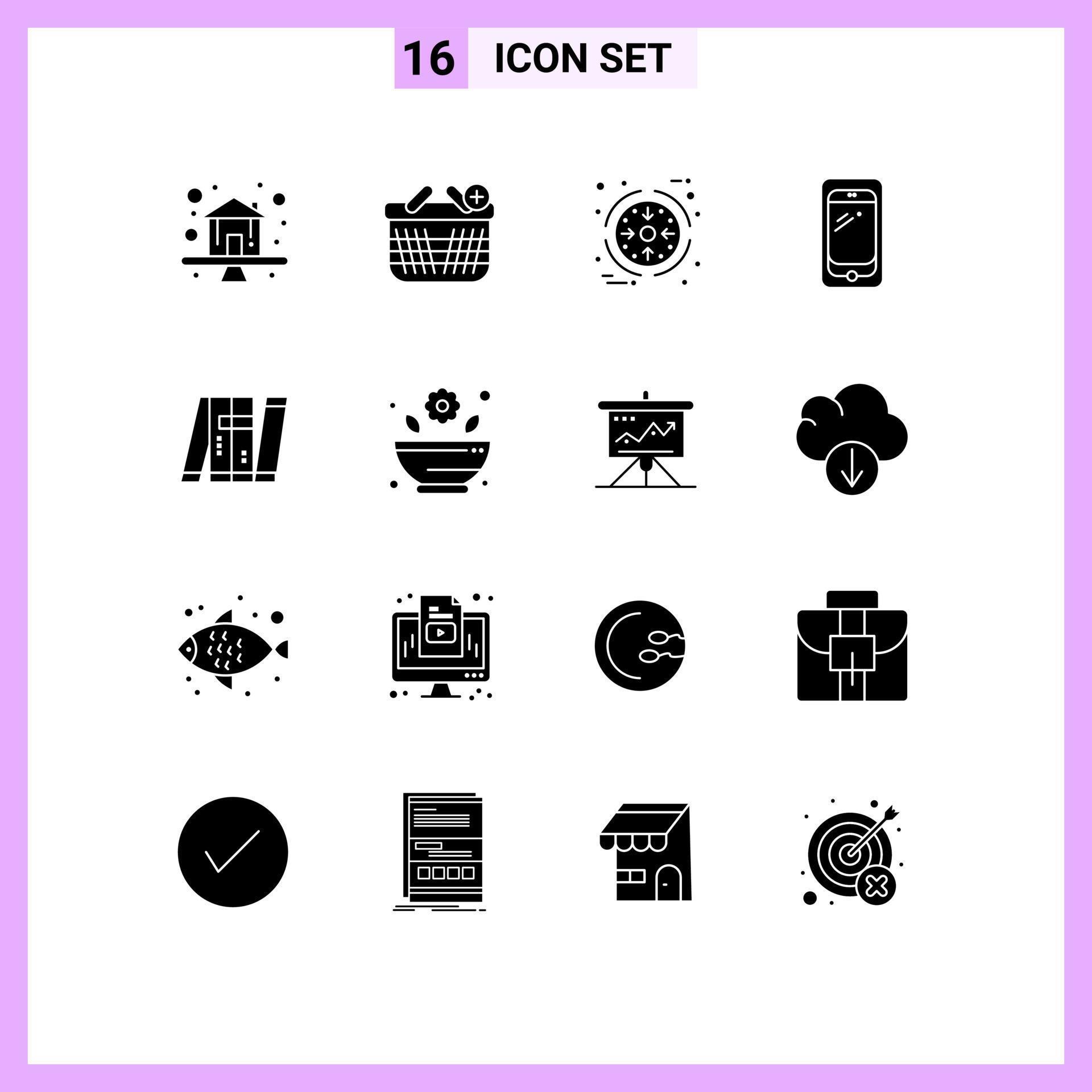 Set Of 16 Modern Ui Icons Symbols Signs For Artificial Huawei Business Mobile Phone Editable