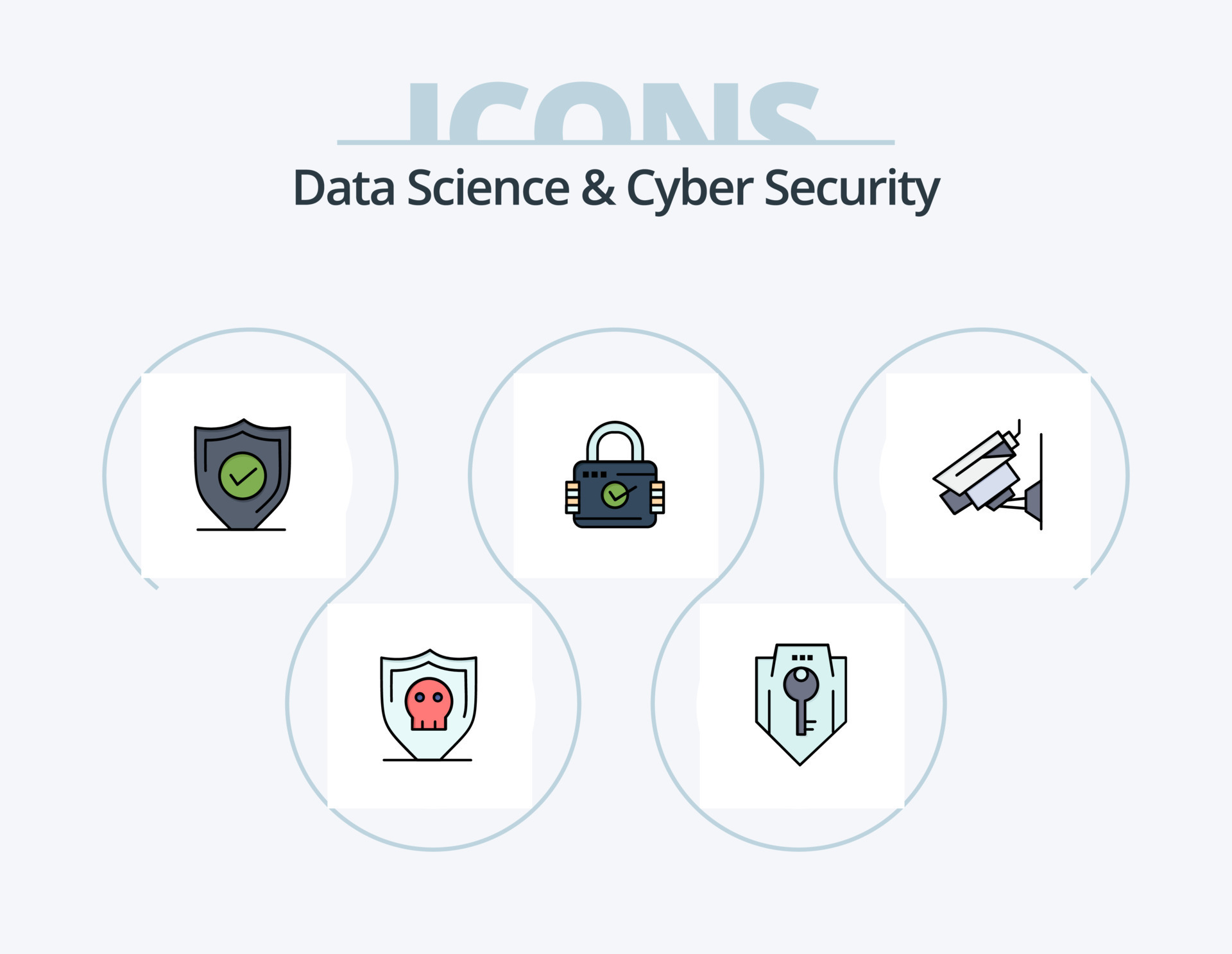Data Science And Cyber Security Line Filled Icon Pack 5 Icon Design ...