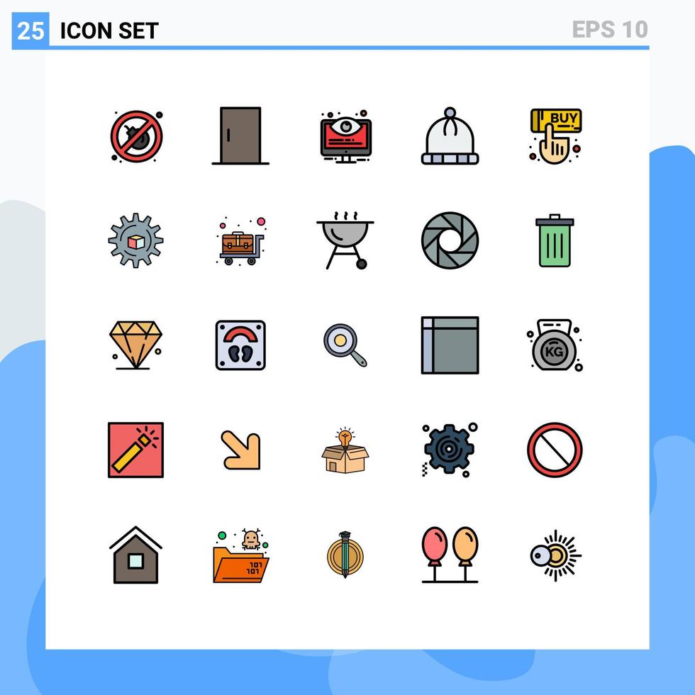 Stock Vector Icon Pack of 25 Line Signs and Symbols for click sale ...