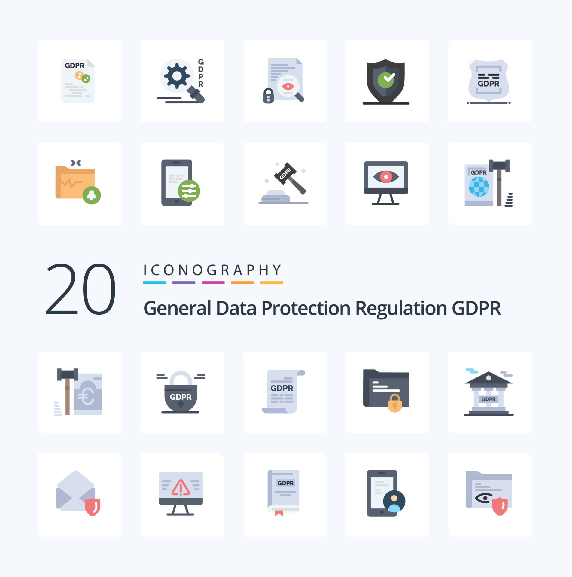 20 Gdpr Flat Color icon Pack like bank lock consent gdpr document 18510346 Vector Art at Vecteezy