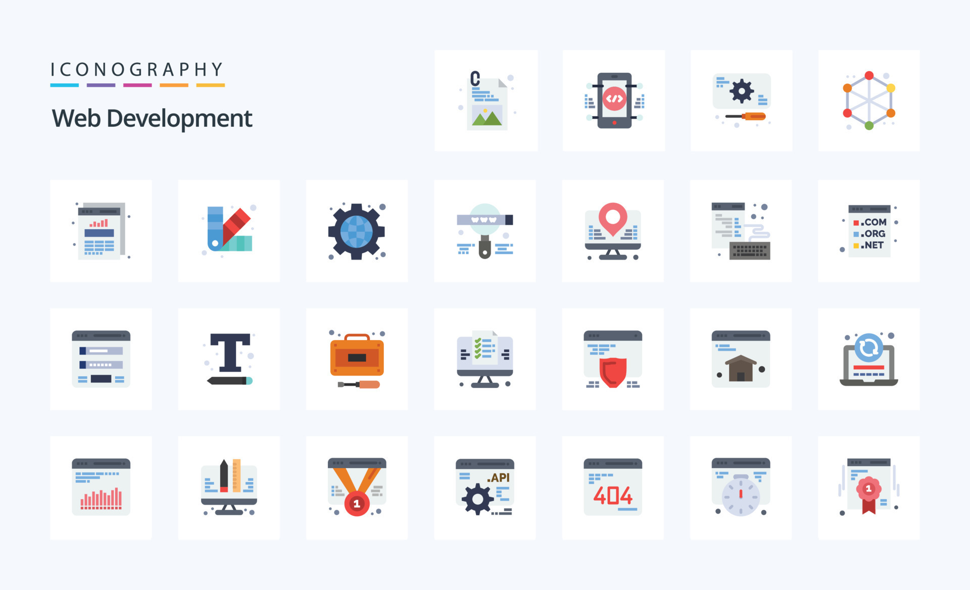 25 Web Development Flat color icon pack 18510624 Vector Art at Vecteezy