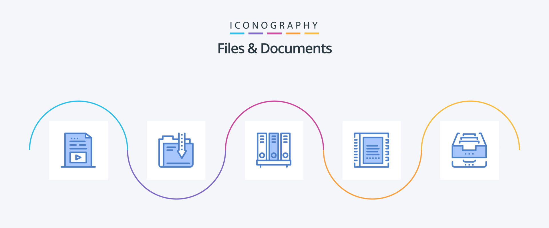 Files And Documents Blue 5 Icon Pack Including contact. address ...