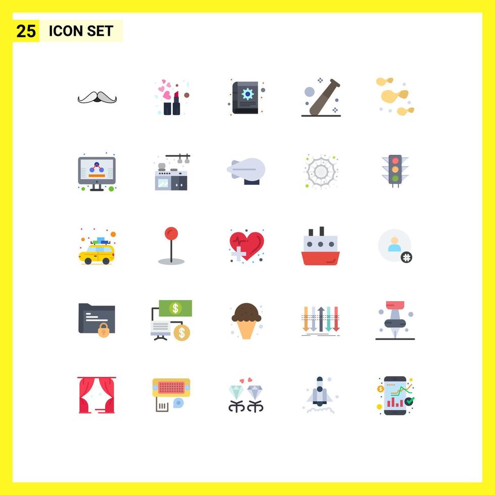 25 Universal Flat Colors Set For Web And Mobile Applications Chips Gym Book Game Ball Editable