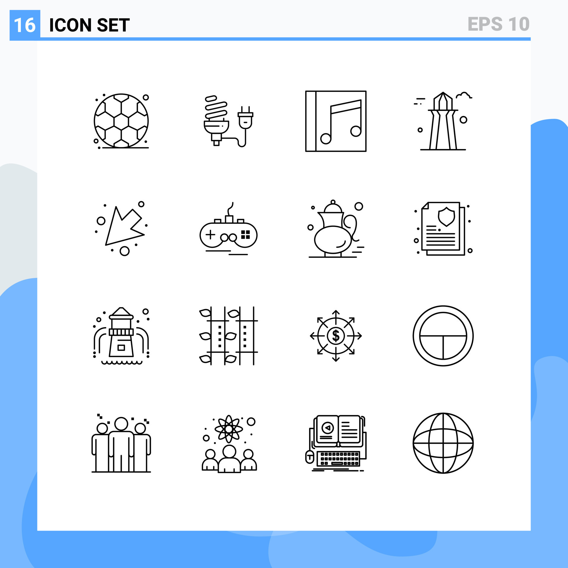 16 Universal Outlines Set For Web And Mobile Applications Building Co