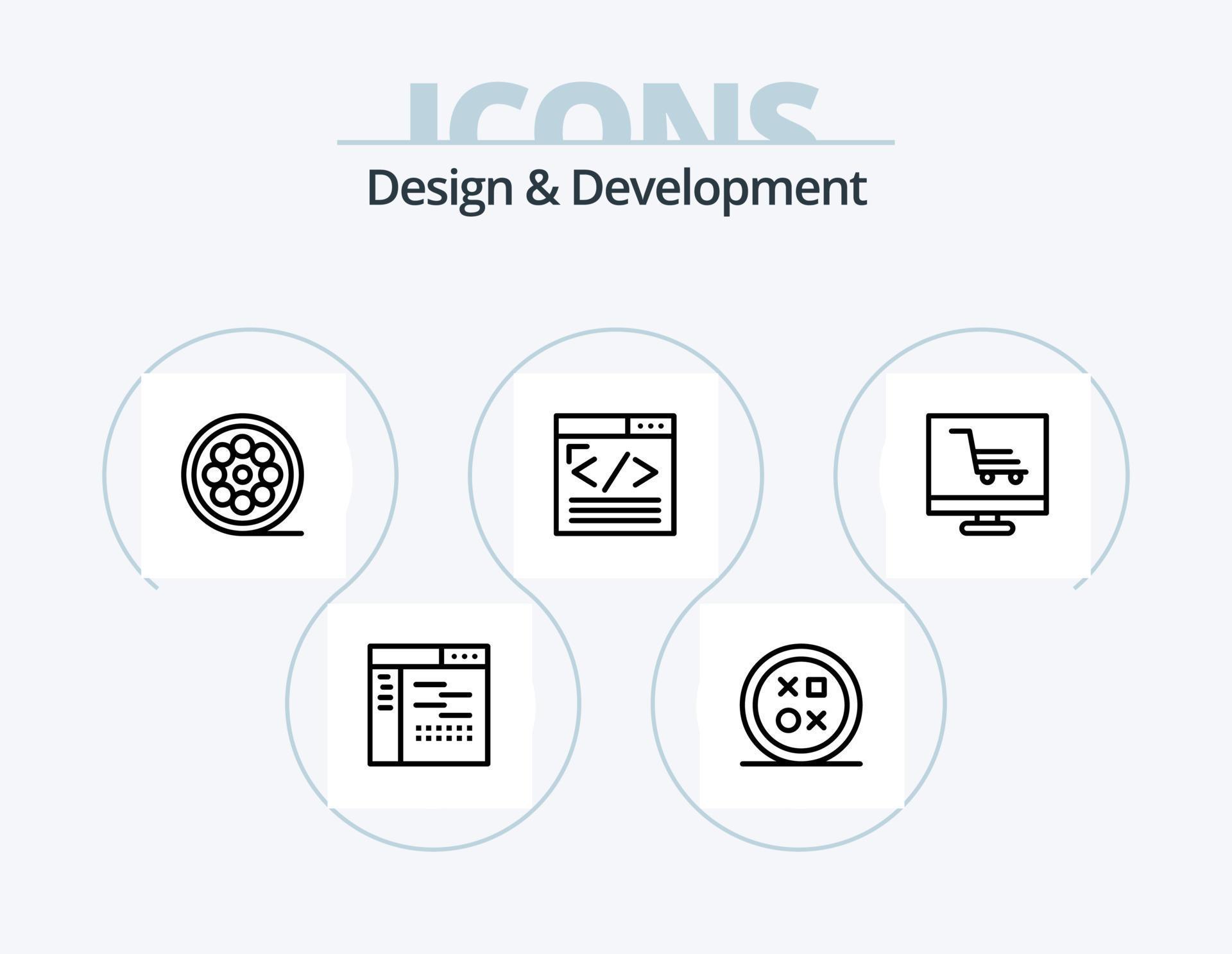 Design and Development Line Icon Pack 5 Icon Design. programing. development. programing. design ...