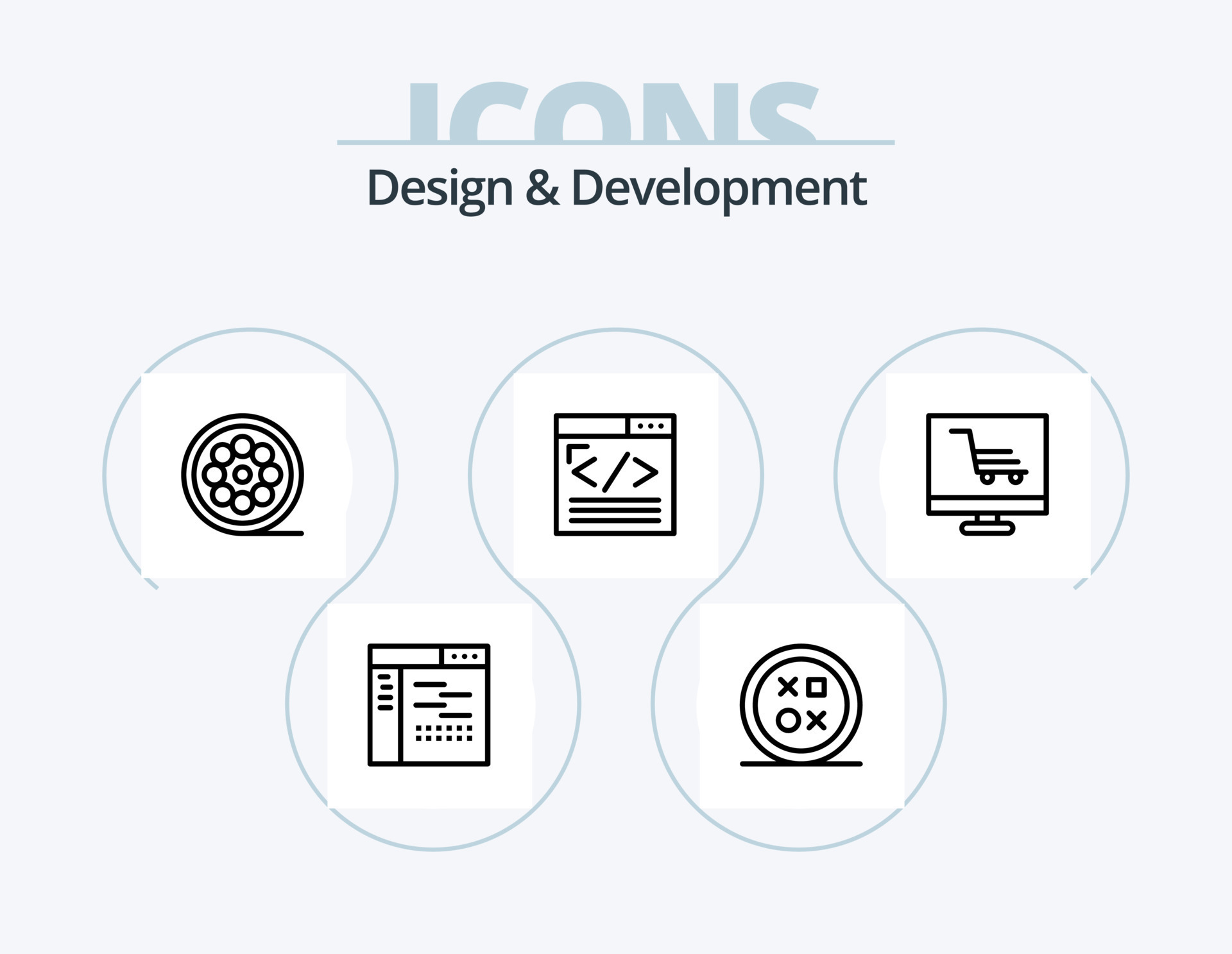 Design and Development Line Icon Pack 5 Icon Design. programing ...