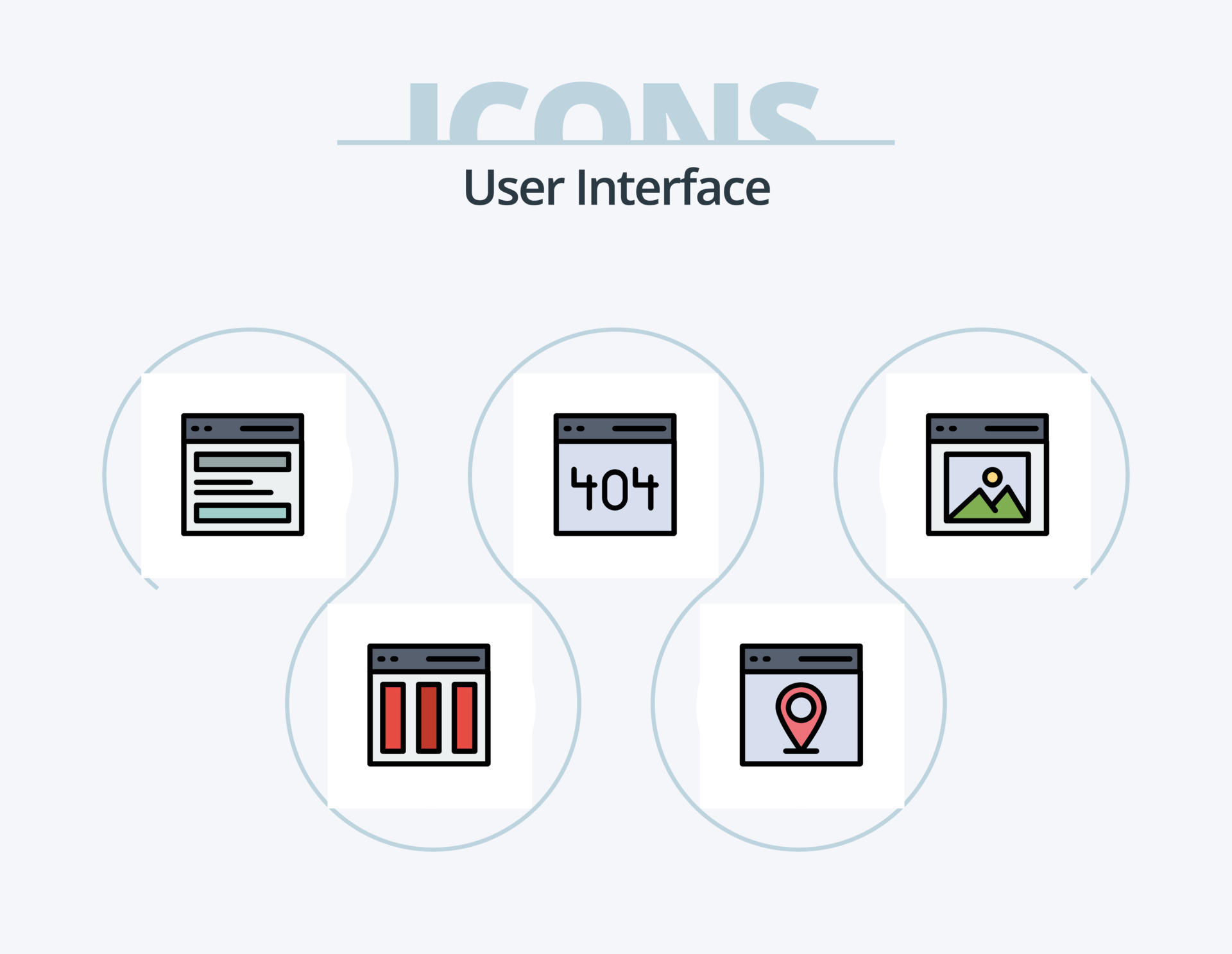 User Interface Line Filled Icon Pack 5 Icon Design. content. columns. user. user. interface ...
