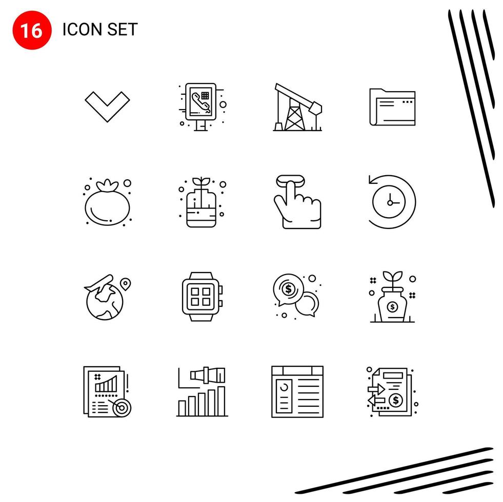 User Interface Pack Of 16 Basic Outlines Of Storage Empty Industry Document Archive Editable