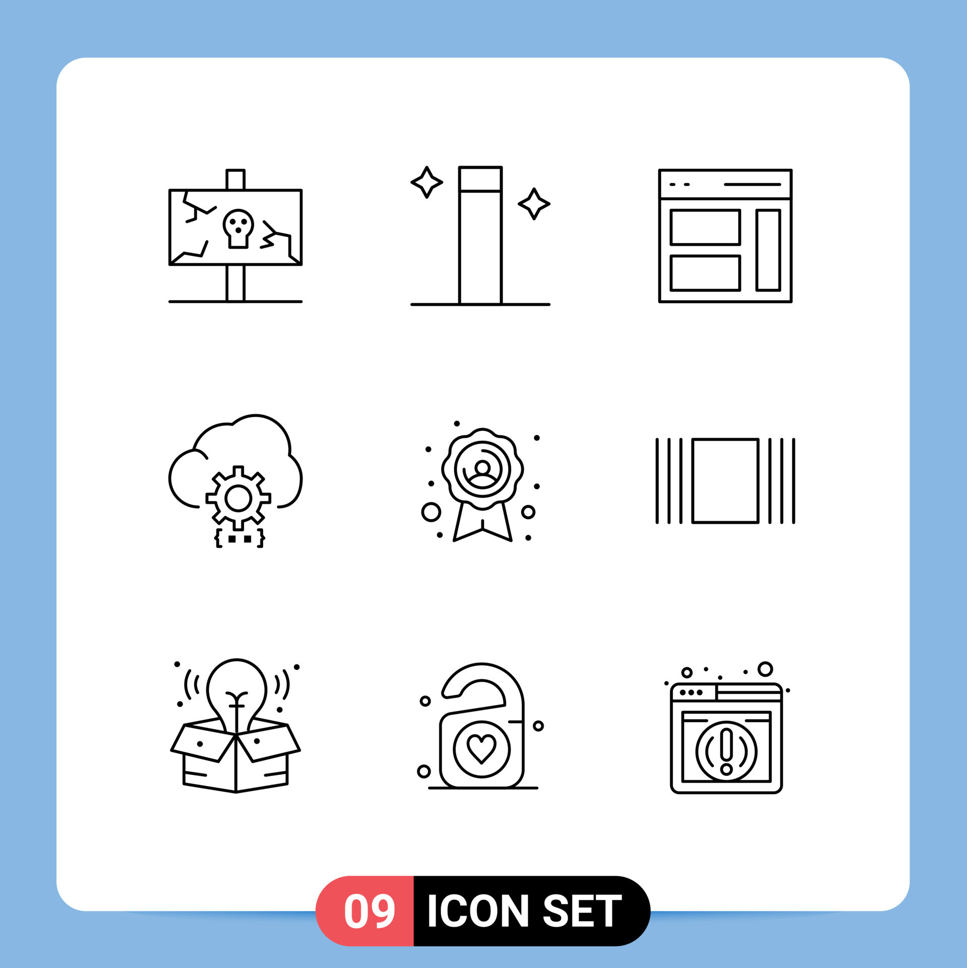 Pack Of 9 Creative Outlines Of Process Develop Communication Coding User Editable Vector Design