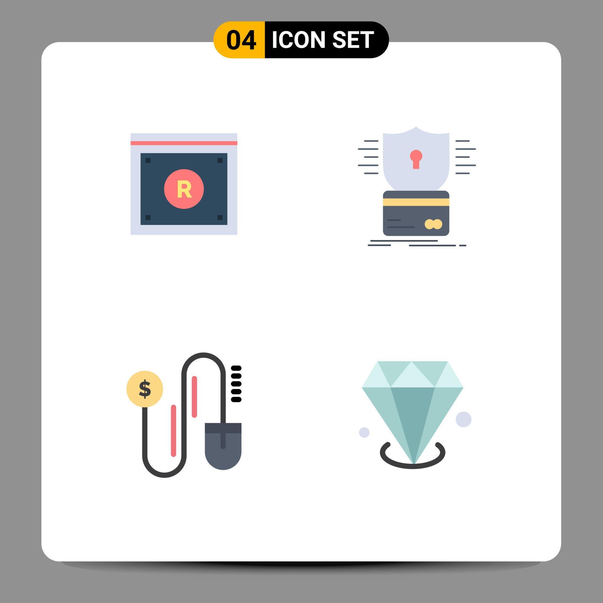 User Interface Pack of 4 Basic Flat Icons of business hack law ...
