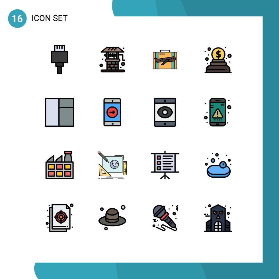 Editable Vector Line Pack of 16 Simple Flat Color Filled Lines of grid ...