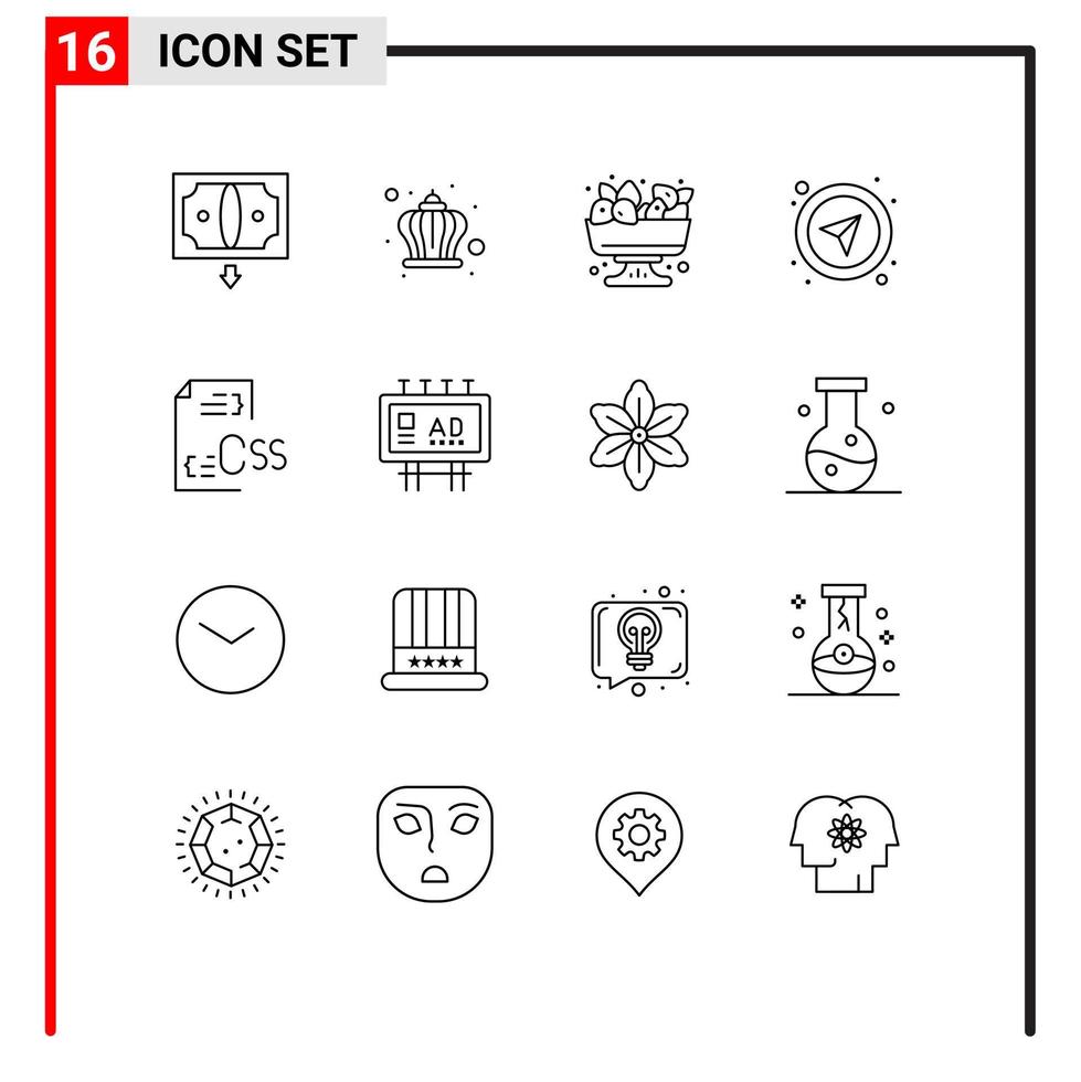 16 Universal Outline Signs Symbols of css user berry select interface ...