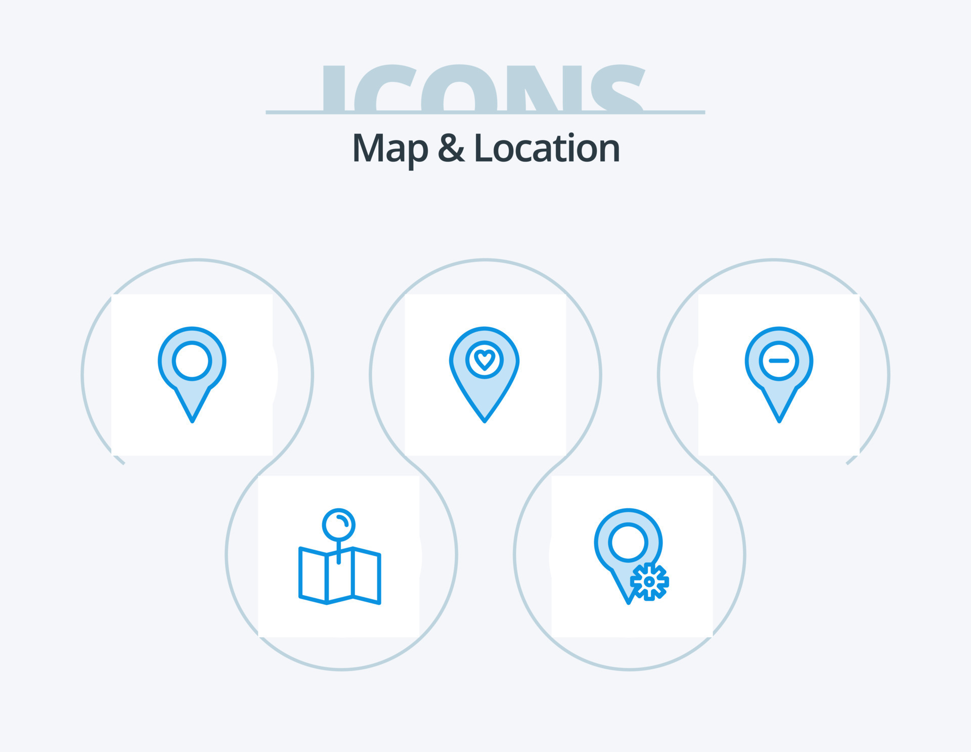 Map And Location Blue Icon Pack 5 Icon Design Navigation Location Map Pointer Location