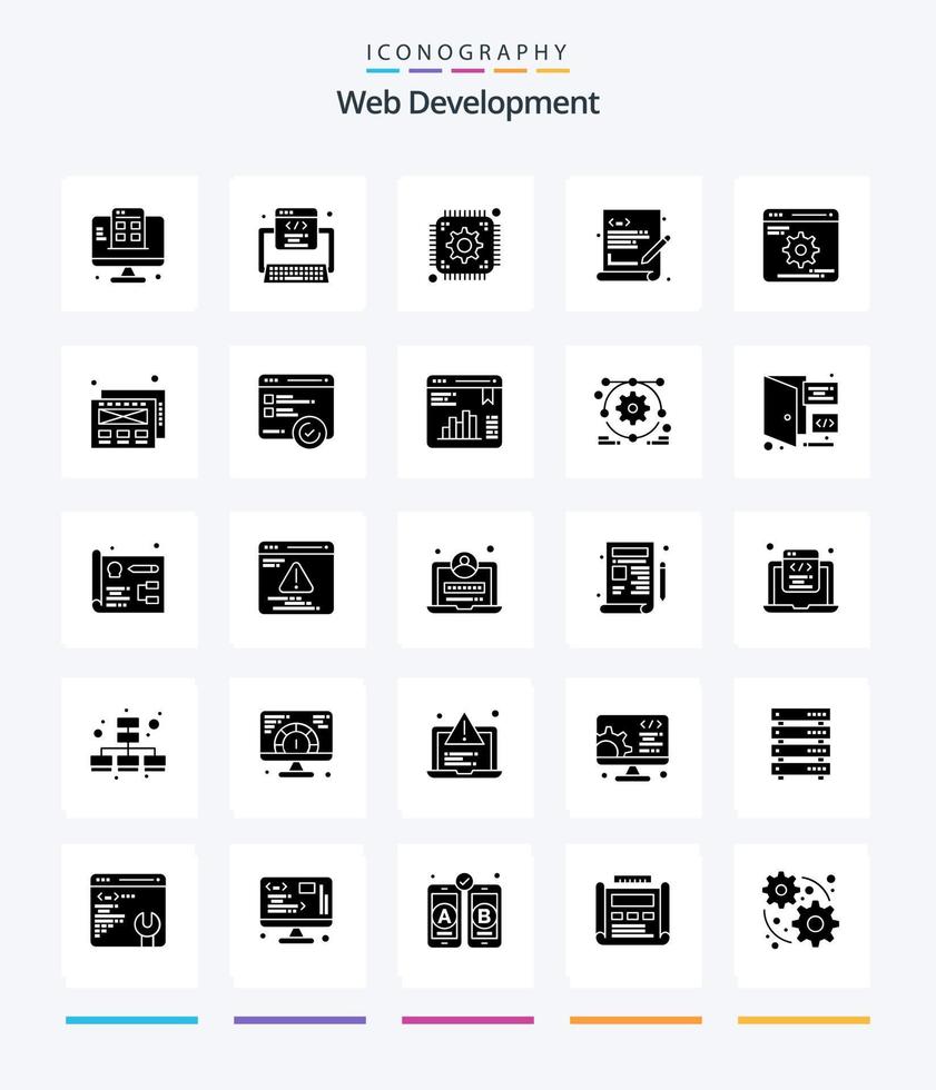 Creative Web Development 25 Glyph Solid Black icon pack Such As ...