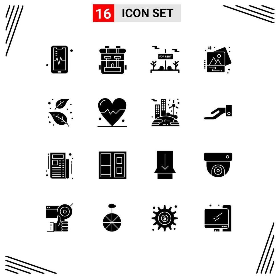 Stock Vector Icon Pack of 16 Line Signs and Symbols for leaf ash sign ...