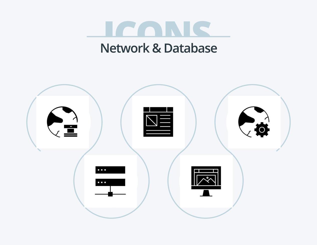 Network And Database Glyph Icon Pack 5 Icon Design Page App Image Server Database 18527747