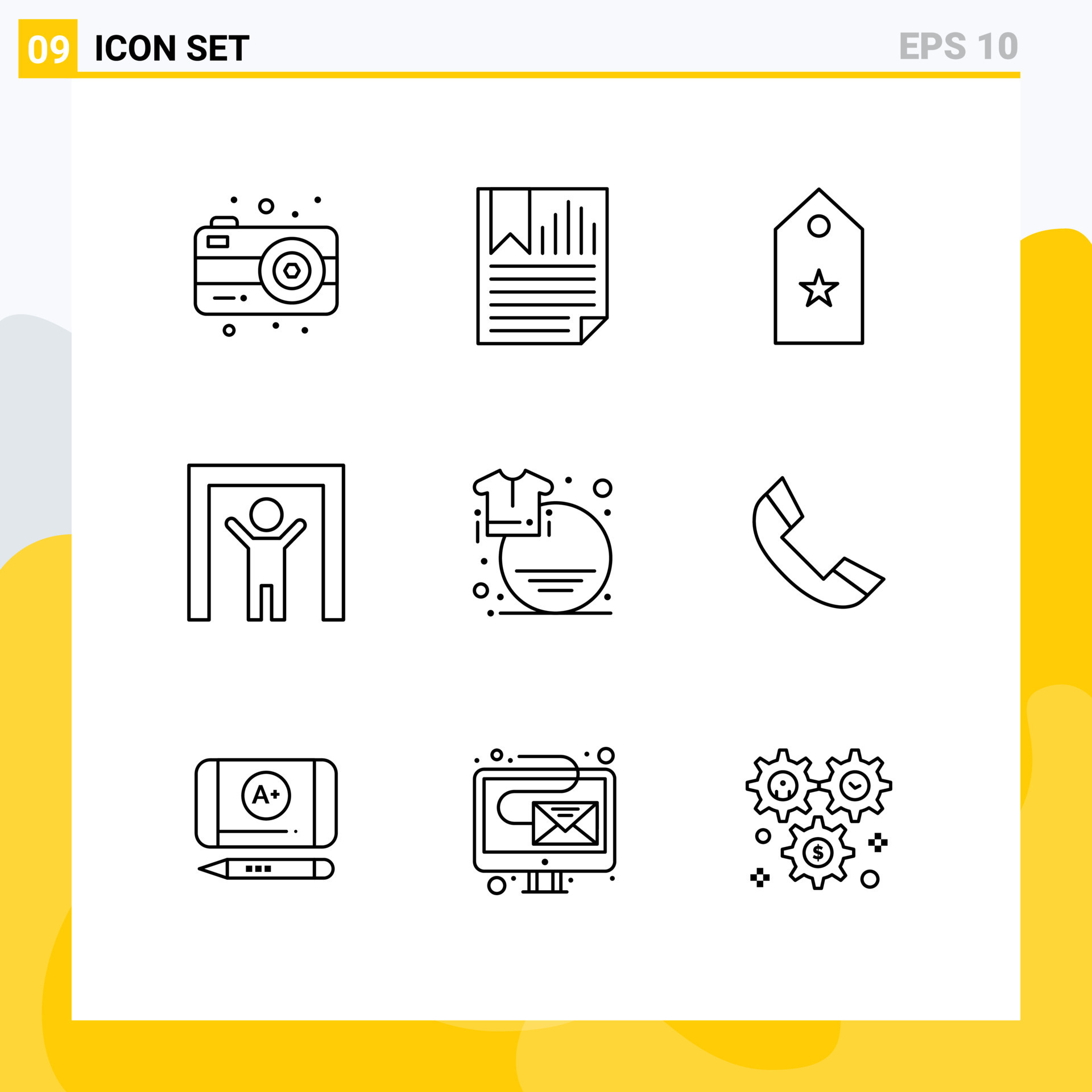 9 Universal Outlines Set For Web And Mobile Applications Discount Security Military Scanner Tag