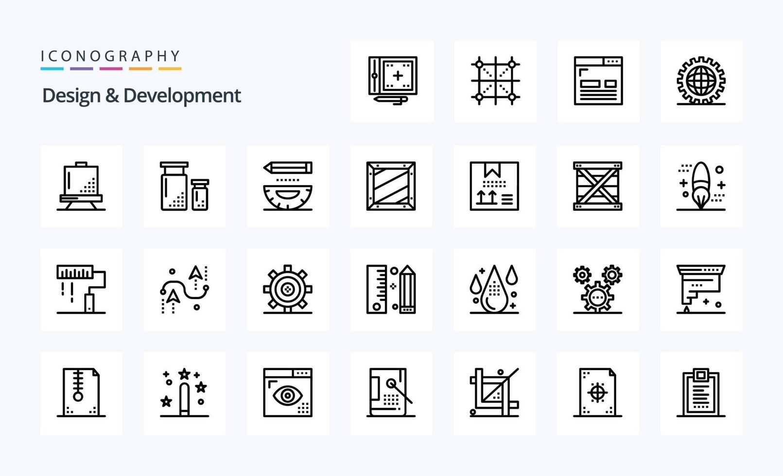 25 Design Development Line icon pack 18530091 Vector Art at Vecteezy