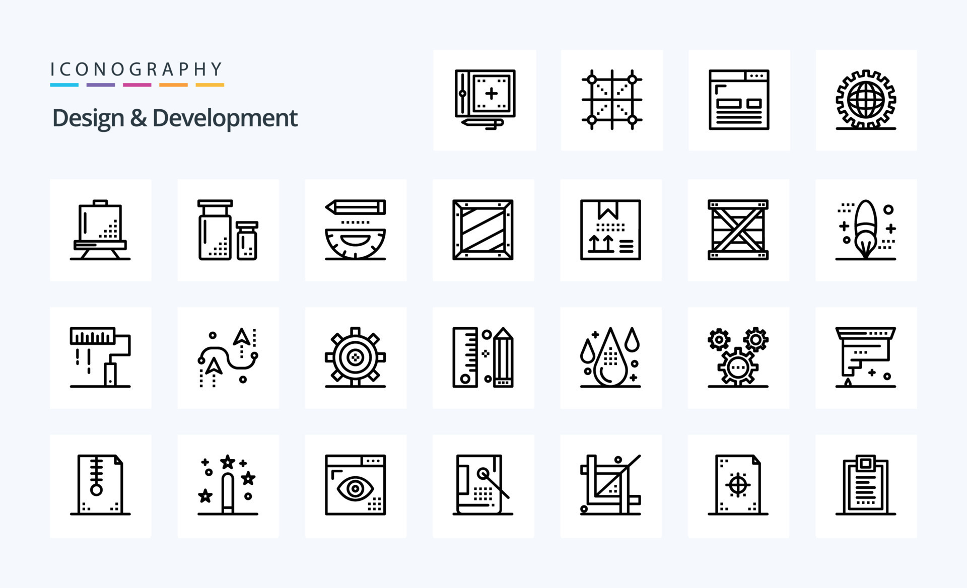 25 Design Development Line icon pack 18530091 Vector Art at Vecteezy