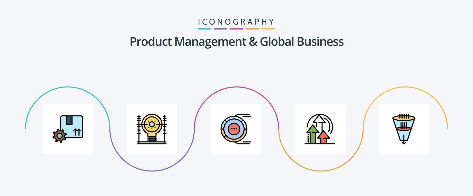 Product Managment And Global Business Line Filled Flat 5 Icon Pack ... Product Managment And Global Business Line Filled Flat 5 Icon Pack ...