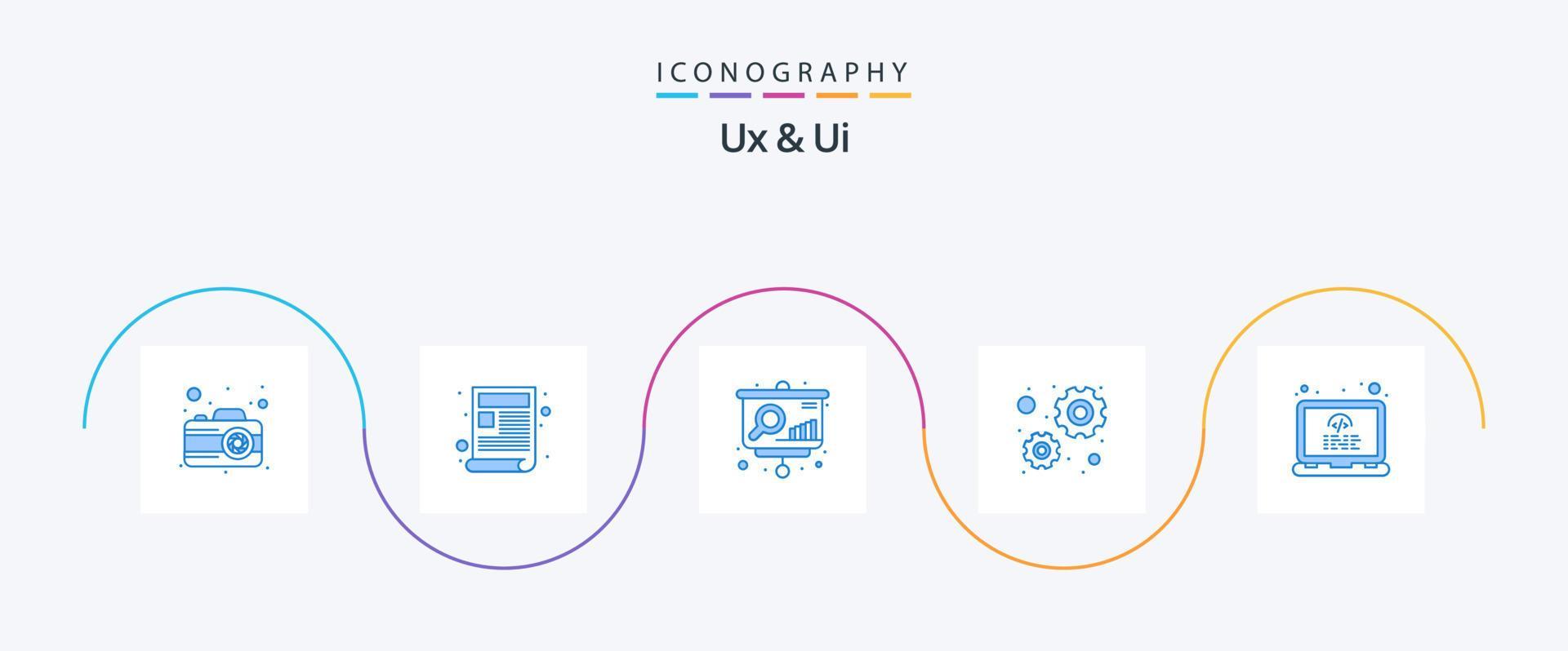 Ux And Ui Blue 5 Icon Pack Including tags. coding. analytics. working ...